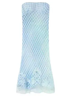 Ermanno Scervino Check-pattern Midi Dress - Blue