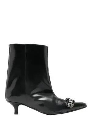 Toga Toe-embellishment Leather Boots - Black