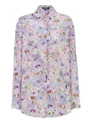 Balmain Floral Print Shirt - Purple