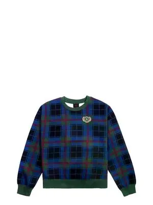 JORDAN Plaid Crewneck Sweatshirt - Blue