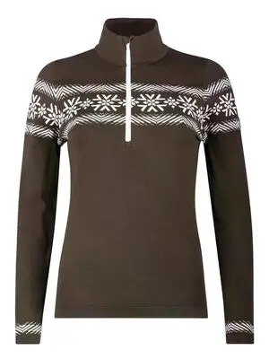 NEWLAND Patterned Zip-detail Sweater - Brown