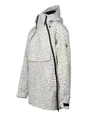 BRUNOTTI Leopard Print Hooded Ski Jacket - White