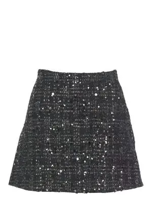 Add Sequin Embellished Mini Skirt - Black