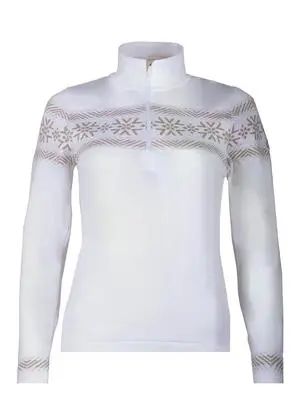 NEWLAND Col Des Mines Patterned Zipped Top - White