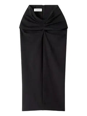 LANVIN Twisted-detail Midi Skirt - Black