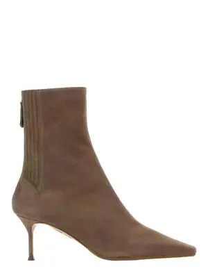 AQUAZZURA Saint Honor Suede Ankle Boots - Brown