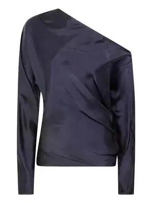 ANN DEMEULEMEESTER One-Shoulder Long-Sleeve Top