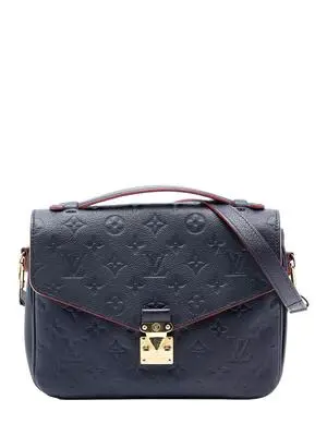 LOUIS VUITTON 2017 Monogram Empreinte Pochette Metis Satchel - Blue