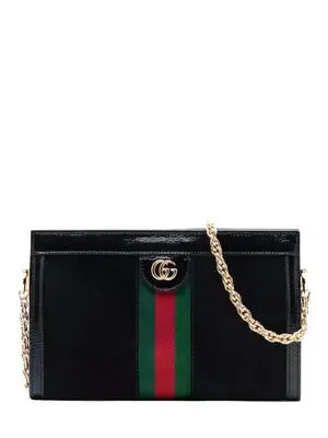 Gucci Small Suede Ophidia Chain Crossbody Bag - Black