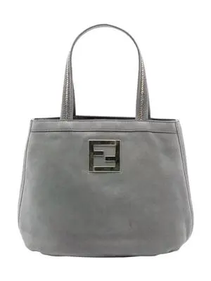 Fendi Nubuck Ff Chains Tote Bag - Grey