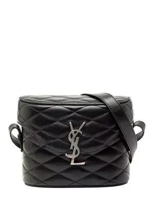 Saint Laurent Quilted Lambskin Monogram June Box Bag - Black