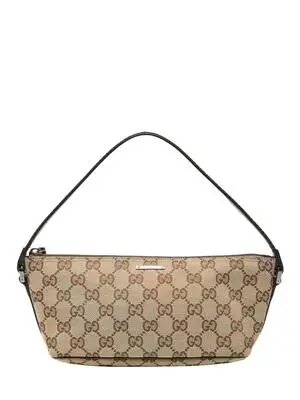 Gucci Gg Canvas Web Boat Shoulder Bag - Brown