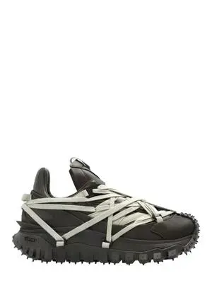 MONCLER + RICK OWENS Lace-up Studded Sneakers - Brown