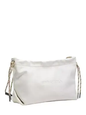 Bimba Y Lola Embossed-logo Drawstring Shoulder Bag - White