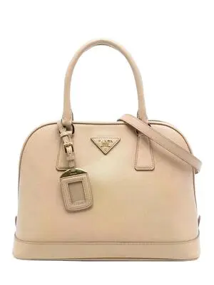 Prada Saffiano Lux Open Promenade Satchel - Brown