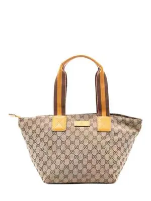 Gucci Gg Canvas Web Tote Bag - Brown