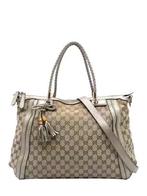 Gucci Gg Canvas Bella Convertible Tote Satchel - Brown