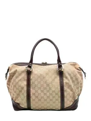 Gucci Gg Canvas Horsebit Nail Boston Bag - Brown
