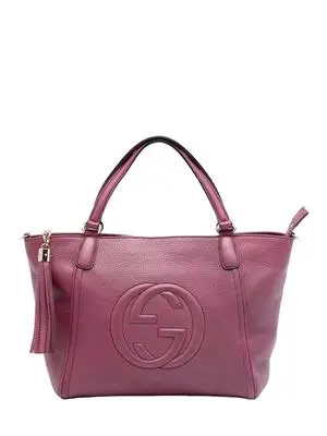 Gucci Small Leather Soho Cellarius Satchel - Pink