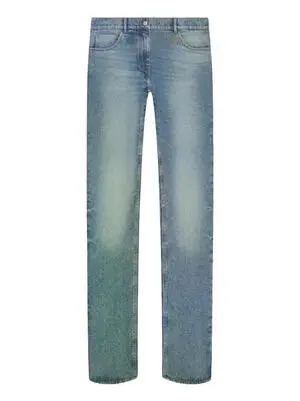 COURREGES Logo Patch Straight Leg Jeans - Blue