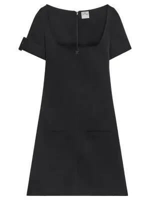 COURREGES Buckle-detail A-line Mini Dress - Black