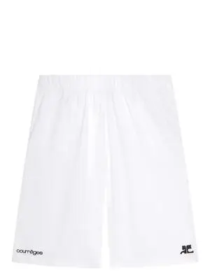 COURREGES Logo-print Elasticated Shorts - White