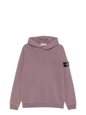 Stone Island Logo-patch Hoodie - Purple
