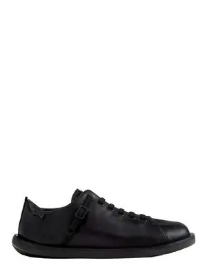 Camper Wagon Leather Lace-up Loafers - Black