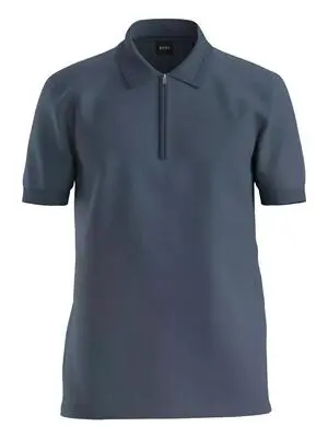 BOSS Zip Polo Shirt - Blue