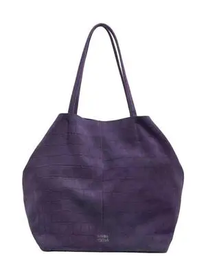 Bimba Y Lola Embossed Suede Tote Bag - Purple