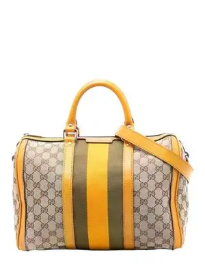Gucci Gg Canvas Web Joy Boston Bag - Brown