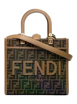 Fendi Small Zucca Canvas Sunshine Shopper Satchel - Brown