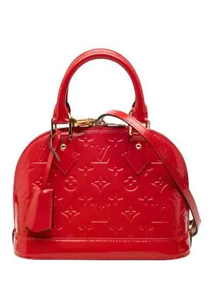LOUIS VUITTON 2014 Monogram Vernis Alma Bb Satchel - Red