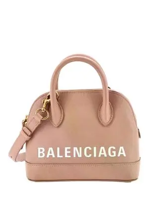 Balenciaga Logo Ville Xxs Leather Crossbody Bag - Neutrals