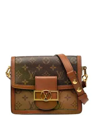 LOUIS VUITTON 2019 Monogram Reverse Mini Dauphine Satchel - Brown