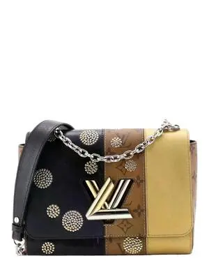 LOUIS VUITTON Twist Mm Studded Reverse Monogram Shoulder Bag - Black