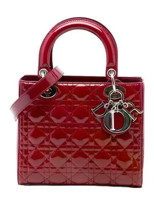 Dior 2016 Medium Cannage Lady Satchel - Red