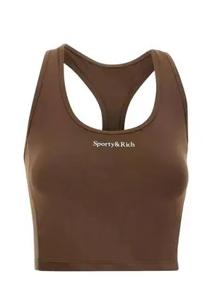 SPORTY & RICH Racerback Cropped Top - Brown