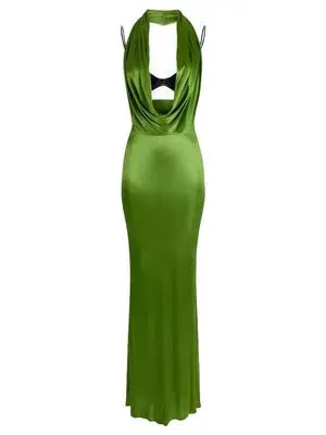 Elisabetta Franchi Draped Maxi Dress - Green