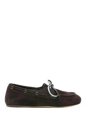 3JUIN Suede Boat Shoes - Brown