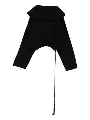 Rick Owens Cropped Hoodie - Black
