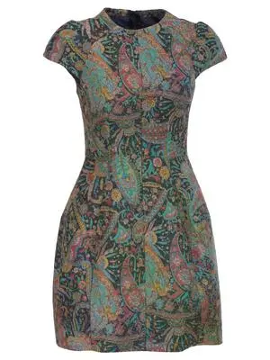 Carven Paisley Print Dress - Blue