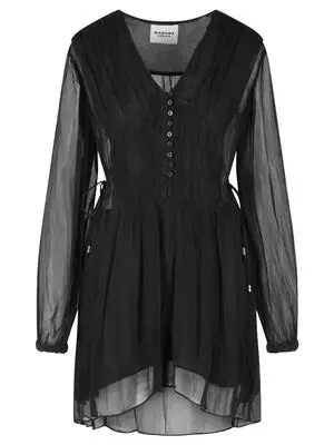 MARANT ETOILE V-neck Button Dress - Black