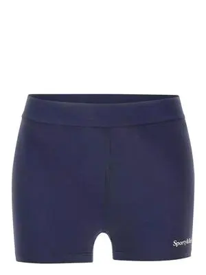 SPORTY & RICH Logo Detail Elasticated Shorts - Blue