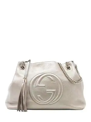Gucci Metallic Leather Soho Chain Tote Bag - Gold