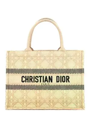 DIOR Christian Dior Cannage Embroidered Raffia Book Tote