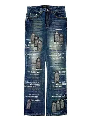 WHO DECIDES WAR BY EV BRAVADO Scripture Bootcut Jeans