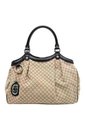 Gucci Diamante Canvas Sukey Tote Bag - Brown