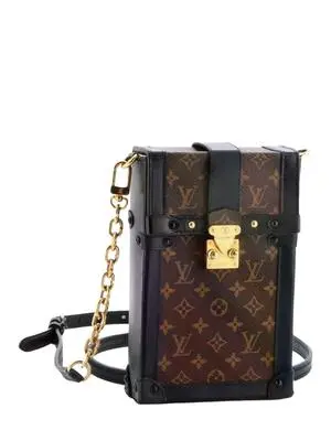 LOUIS VUITTON Vertical Trunk Pochette Monogram Canvas Crossbody Bag - Black