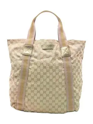 Gucci Gg Canvas Web Tote Bag - Brown